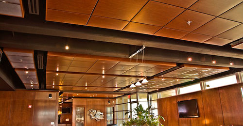 Wooden suspended ceiling - PLANOSTILE™ - CHICAGO METALLIC CORPORATION ...