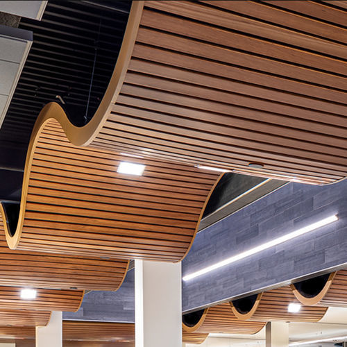 Wood veneer suspended ceiling - BOX SERIES - Certain Teed - metal ...