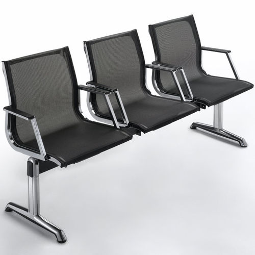 Aluminum beam chair - NULITE - LUXY - fabric / leather / 3-seater