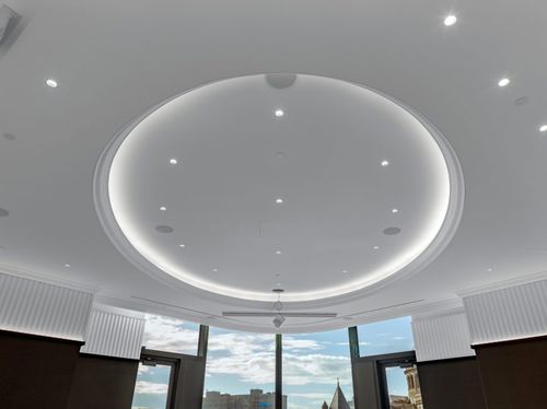 Mineral fiber suspended ceiling - HALCYON™ LOGIX™ - USG - fiberglass ...