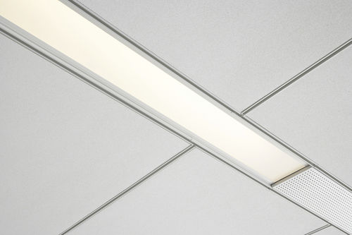 Mineral fiber suspended ceiling - HALCYON™ LOGIX™ - USG - fiberglass ...
