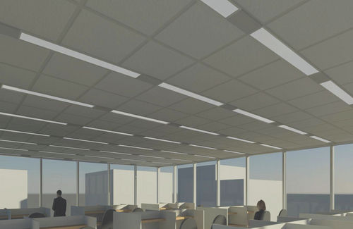 Mineral fiber suspended ceiling - HALCYON™ LOGIX™ - USG - fiberglass ...
