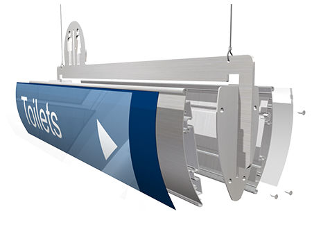 Floor-mounted signboard - T27 - Vista System - self-supporting / wall ...