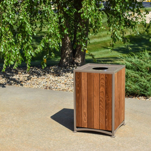Public trash can - MIDVALE - Madrax/Thomas Steele - powder-coated steel ...