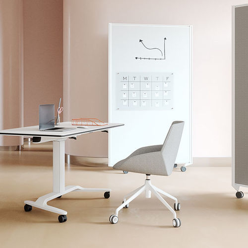 Free-standing office divider - SPLIT - Actiu - fabric / metal / modular