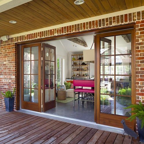 Sliding patio door - HSW66 - NanaWall - wooden frame / double-glazed ...