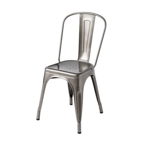 Industrial design chair - A - TOLIX - painted steel / varnished raw ...