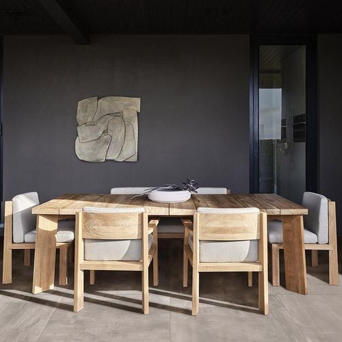 Contemporary dining table - TIMME - Piet Boon Collection - teak / teak base / rectangular