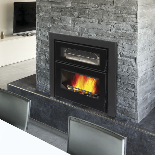 Wood-burning fireplace insert - EVEREST VISION - Bronpi - steel ...