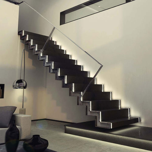 Straight staircase - SYNKRO - KOZAC - quarter-turn / half-turn / wooden ...