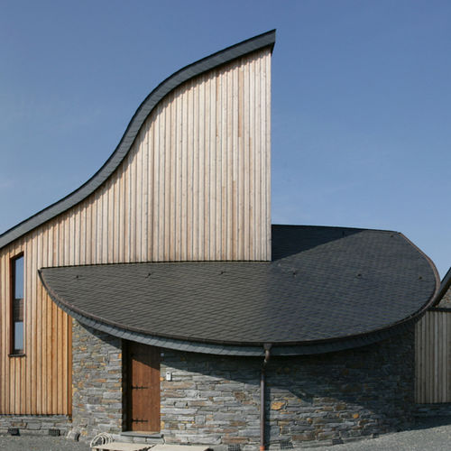 Slate roofing - FISH SCALE COVERING - Rathscheck Schiefer - roof tile look
