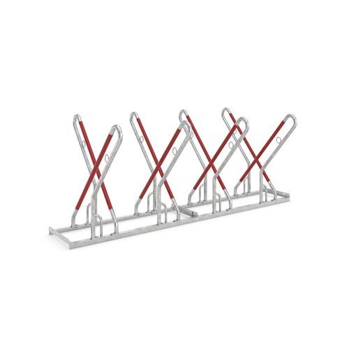 Floor-mounted bike rack - 0518 XBF - wsm Raumsysteme - galvanised steel ...