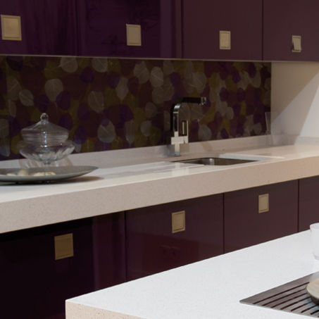 Quartz composite countertop - SNOW - COMPAC The Surfaces Company - kitchen