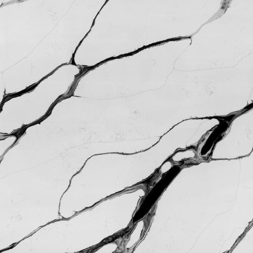 Quartz stone slab - 8065 Panda White - OKITE - for kitchen / polished ...