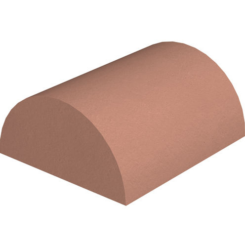 Roof ridge tile - HALF ROUND STOP END - Marley - clay / red / brown