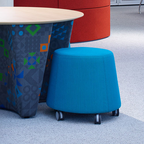 Contemporary stool - SULLY - Orange Box - fabric / on casters / commercial