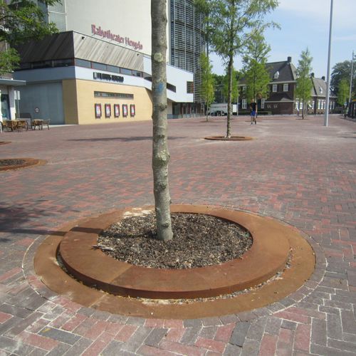 Tree edging - RIEST - ANAE street furniture - COR-TEN® steel / circular
