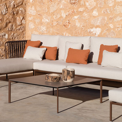 Contemporary coffee table - BARE - expormim - HPL / stainless steel base / rectangular