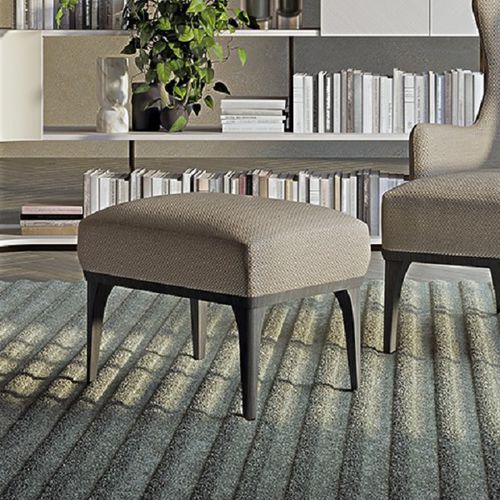 Contemporary pouf - PO82 ARA - CARPANELLI - fabric / leather / rectangular