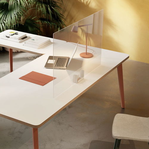Desk mounted office divider - SCREENS - Forma 5 - glass / protective ...