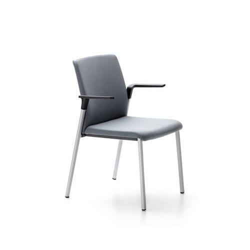 Contemporary visitor chair - PLURAL - Forma 5 - indoor / mesh / metal base