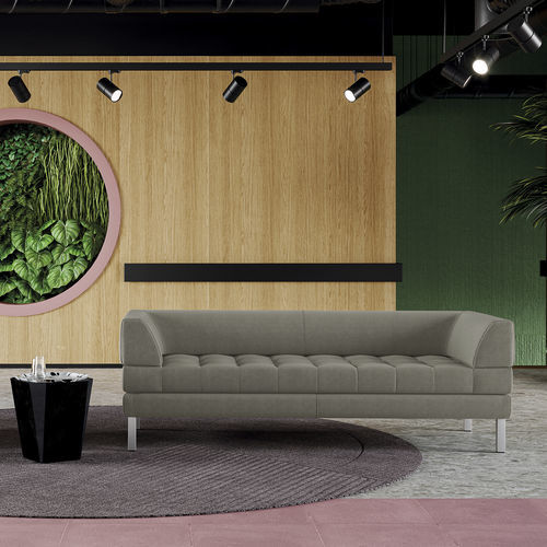 Compact sofa - MOMA - Frezza - Chesterfield / black / yellow