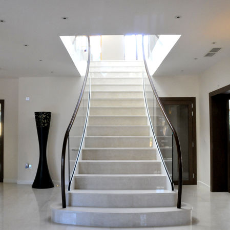 Straight staircase - LINKSWAY - elite metalcraft - stone step / wooden ...