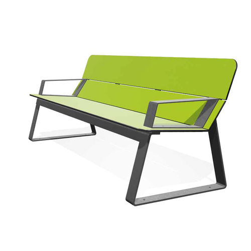Contemporary public bench - SUPERFLY - miramondo - metal / HPL / with ...