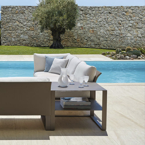 Contemporary side table - KOMFY - SIFAS - lacquered aluminum / lacquered aluminum base / square