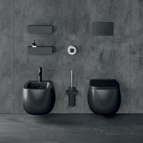 Wall-hung toilet - POT - Rexa Design - ceramic / home / oval