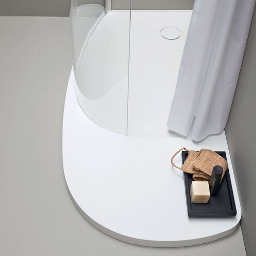 Above floor shower base - Fonte - Rexa Design - Corian® / with channel ...