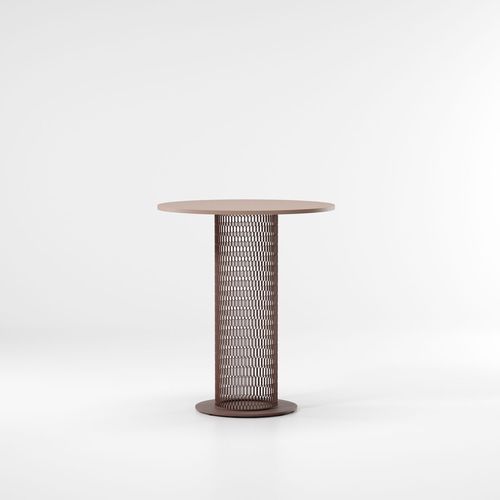 Contemporary high bar table - Mesh - KETTAL - teak / aluminum / marble