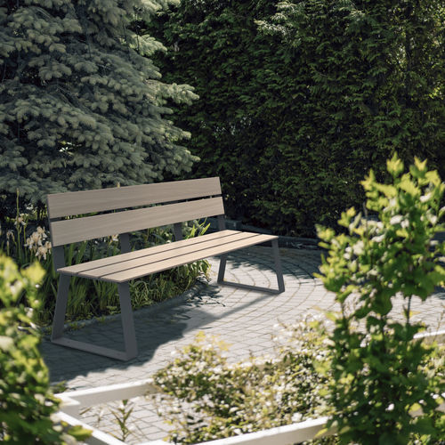 Contemporary public bench - BALLADE EXTREME - ROSSIGNOL - galvanised ...