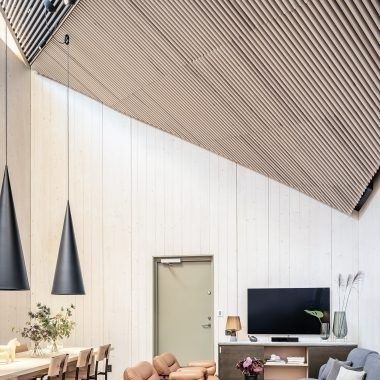 Solid wood suspended ceiling - MODULE FS - Gustafs Scandinavia AB - MDF ...