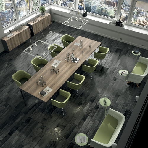 Contemporary boardroom table - LANCE - Ofifran - wooden / metal base / rectangular