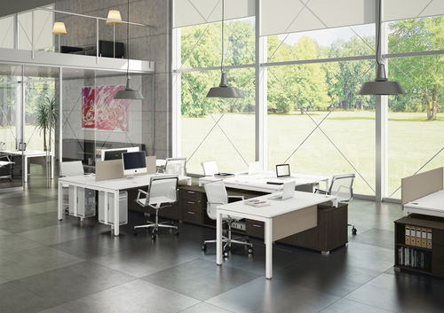 Workstation desk - GATE - Bralco - contemporary / wooden / steel