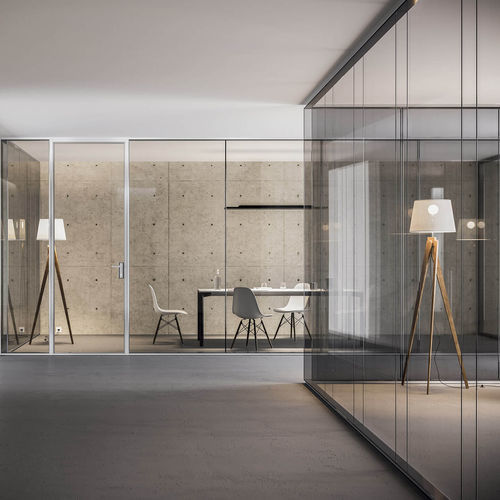 Removable partition - INWALL - VETROIN - glass / glazed / commercial