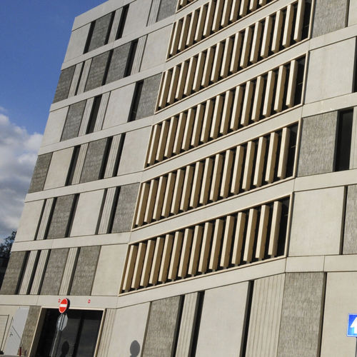 Panel cladding - MULTISTOREY CAR PARK - Accsys Technologies - wooden ...