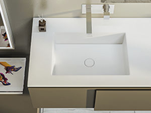 Integrated washbasin - AQUA MODULE - MOMA DESIGN - Corian® / with ...