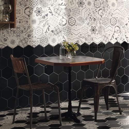 Porcelain stoneware hexagonal tile - EXAMATT - TONALITE - matte finish ...