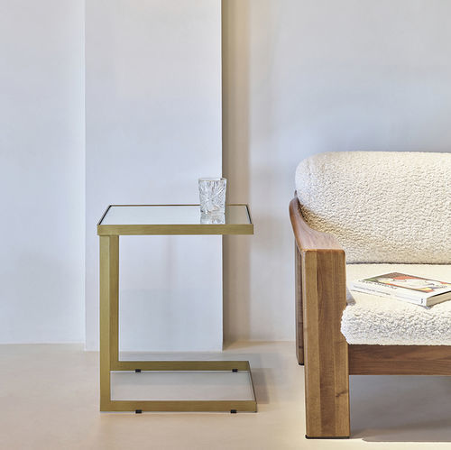 Contemporary side table - Tablo - DEKNUDT MIRRORS - glass / metal ...