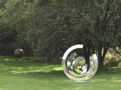 Polished stainless steel sculpture - Revolution - VILLIERS - for public ...