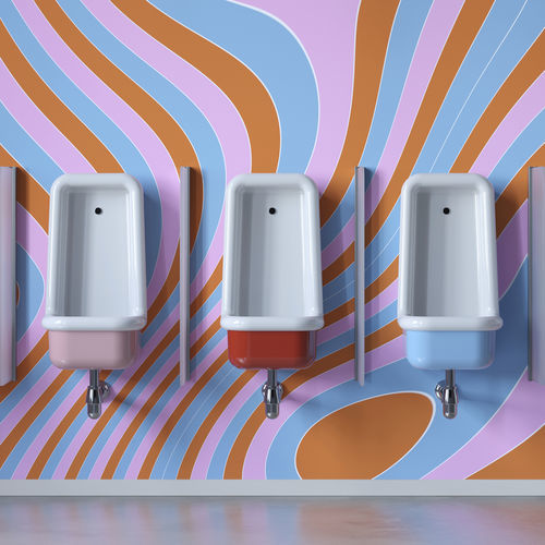 Ceramic urinal - True Colors Lite - BLEU PROVENCE - wall-mounted ...