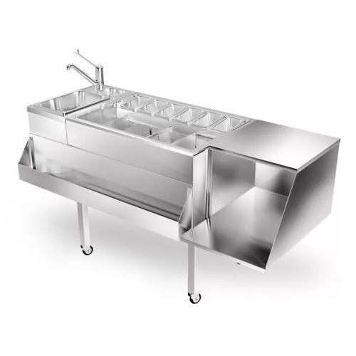 Cocktail counter - Moving Glass & Metal Design - stainless steel / upright