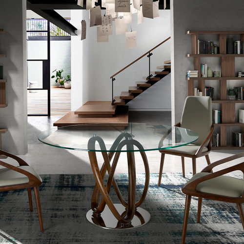 Contemporary dining table - 1021 - Angel Cerdá - tempered glass ...