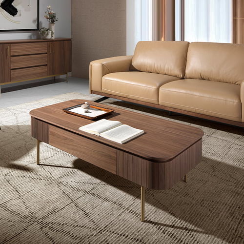 Contemporary coffee table - 2108 - Angel Cerdá - walnut / stainless ...
