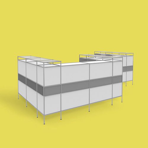 Modular reception desk - SYSTEM4 - Viasit GmbH - steel / storage