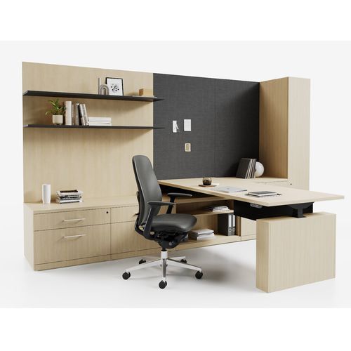 Workstation desk - UNIGROUP TOO - Haworth - wall-mounted / 2-4 person ...