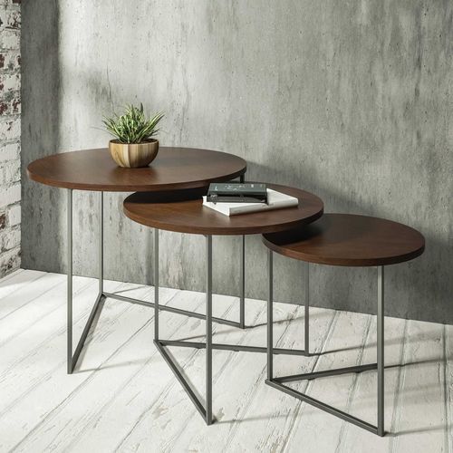 Contemporary nesting tables - TRAIL - Jasper Group - walnut / laminated ...