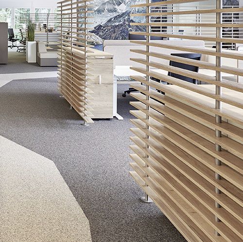 Floor-mounted office divider - FIN UNIT - Febrü Büromöbel GmbH - wooden ...